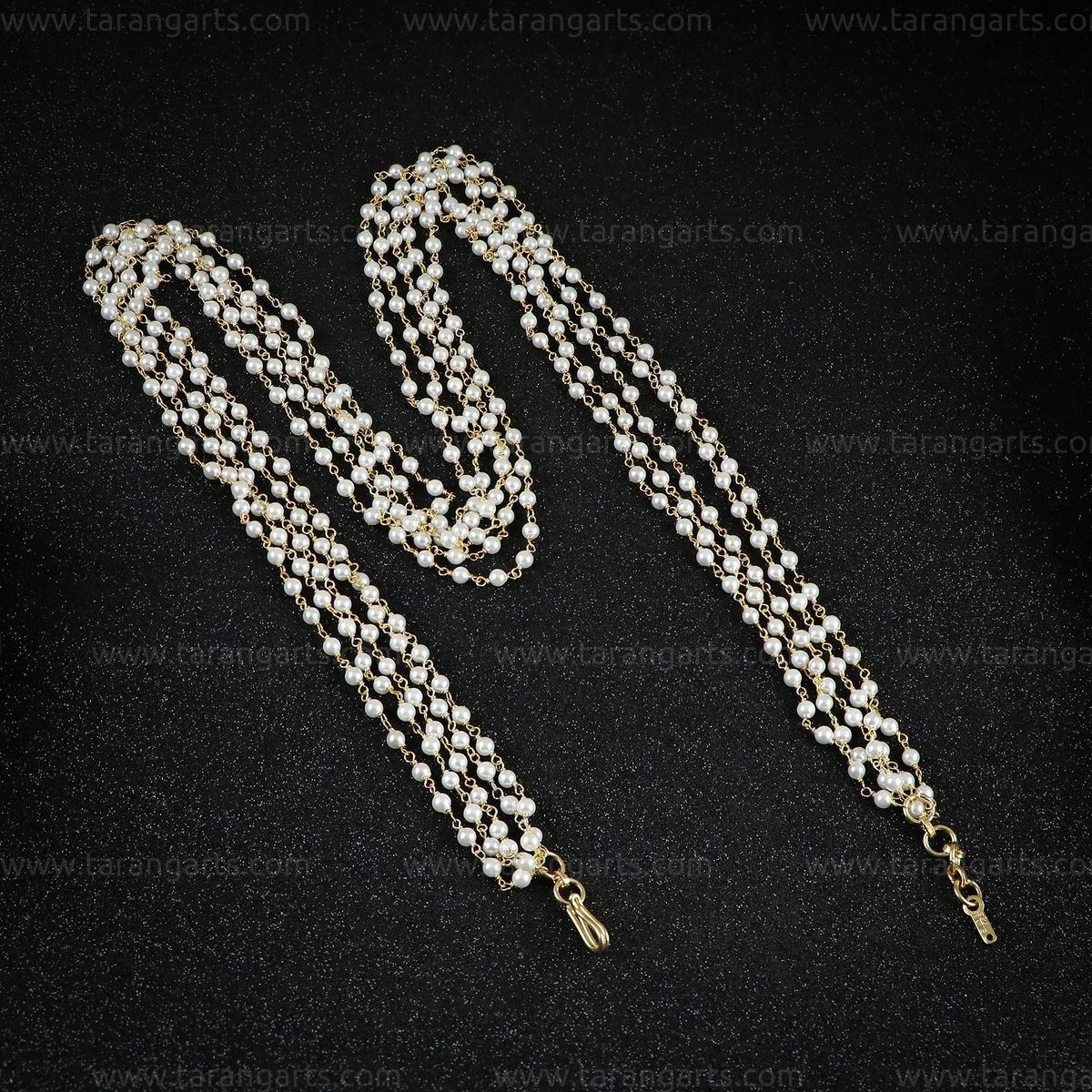GOLD PLATED SILVER PEARL BUNCH CHAIN www.tarangarts