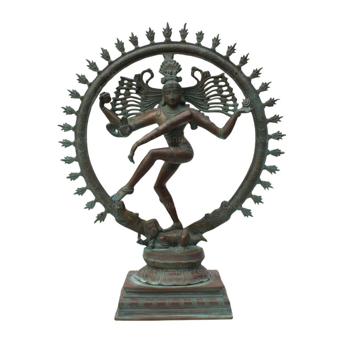 BRASS DANCING NATARAJA IDOL WITH ANTIQUE FINISH